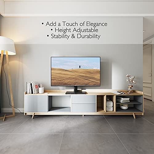 Universal TV Stand Base, Table Top Stand for 32-65 inch LCD LED OLED TVs, Height Adjustable TV Mount Stand with Glass Base Holds up to 99lbs, Max.VESA 600x400mm