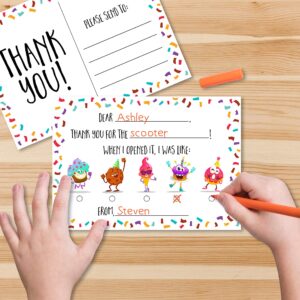 Kids Fill in the Blank Thank You Postcards - 25 Card Set - Fun Gender Neutral Thank You Notes For Boys or Girls