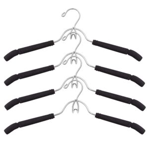 curious fish 4pcs standard hangers skirt hangers hooker design heavy duty durable space saving closet hanger multi-layer skirt tie hanger non-slip organiser jeans slack clothes rack pants coat garment