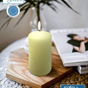 HYOOLA Ivory Pillar Candles 2x3 Inch - 24 Pack Unscented Bulk Pillar Candles - European Made