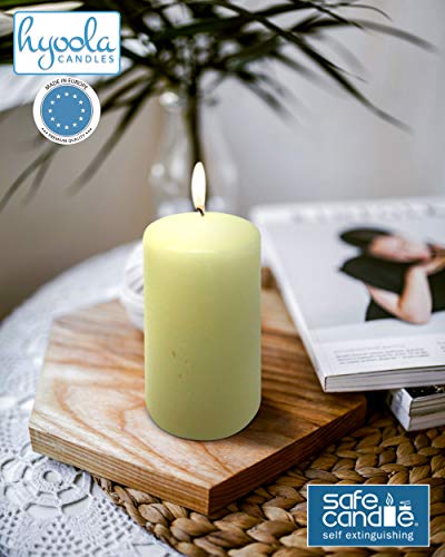 HYOOLA Ivory Pillar Candles 2x3 Inch - 24 Pack Unscented Bulk Pillar Candles - European Made