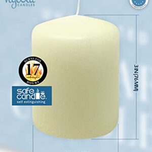 HYOOLA Ivory Pillar Candles 2x3 Inch - 24 Pack Unscented Bulk Pillar Candles - European Made