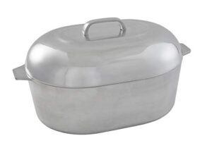 imusa usa heavy duty cajun oval aluminum roaster 15, silver