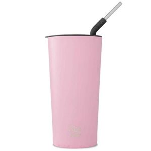 s'ip by s'well stainless steel takeaway tumbler - 24 fl oz - pink punch - double-layered vacuum-insulated travel mug keeps coffee and drinks cold for 16 hours and hot for 4 - bpa-free water bottle