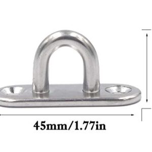 FGen 10 Pieces Stainless Steel Eye Board Ocean 5Th Oval Buckle Fixed Plate Seat Rope Pull Ring Oval Door Buckle