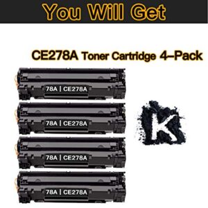 4-Pack Compatible 78A Printer Toner Cartridge CE278A Used for HP Laserjet Pro M1536dnf P1606dn P1606n P1566 M1537dnf M1538dnf M1539dnf (Black), Sold by Etechwork