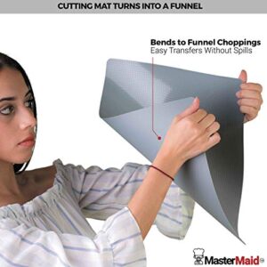 MasterMaid New Non Slip Flexible Kitchen Cutting Mats in Unique Modern Neutral Colors, Non-Porous Chopping Surface, Anti Slip, Dishwasher Safe, BPA Free, Set of 4pcs