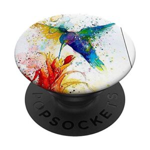 cute hummingbird watercolor design pop up for bird lover popsockets popgrip: swappable grip for phones & tablets