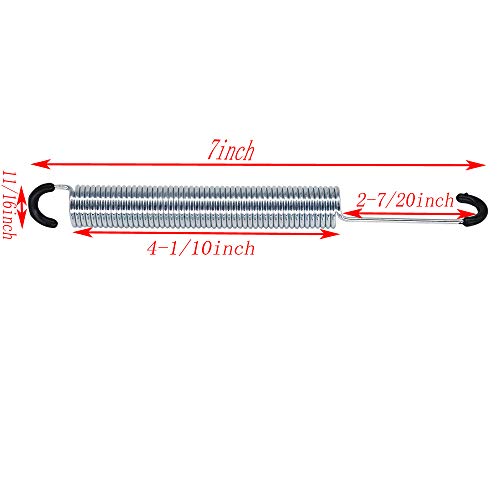 Yoogu 7inch Recliner Sofa Chair Mechanism Tension Springs Replacement (Pack of 2)-Long Neck Hook Style