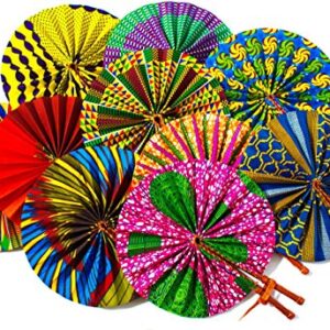 Tess World Designs Random African Fabric Fan/Made in Africa/Ankara Fan/ AC65