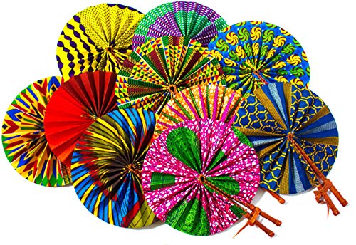 Tess World Designs Random African Fabric Fan/Made in Africa/Ankara Fan/ AC65