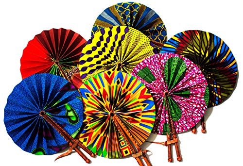 Tess World Designs Random African Fabric Fan/Made in Africa/Ankara Fan/ AC65