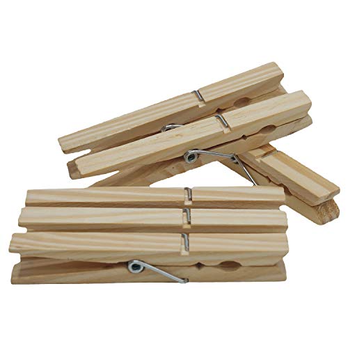 120 Count (Pack of 1) Wooden Clothespins for Crafts, Natural Clothes Pins, Photo Picture Holder, Party Favor Clips, Weddings, Scrapbooks, Baby Showers, Birthday, Holiday (4 x.5 inches)