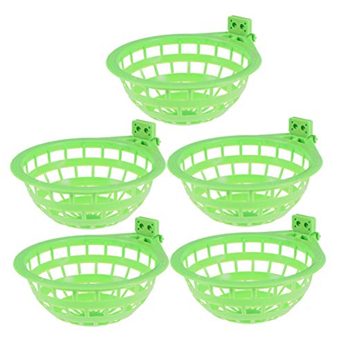 POPETPOP 5pcs Plastic Canary Nest-Bird Nest Plastic Hollow Hanging Cage Eggs Hatching Tool Pan Finch Parrot Canary Pigeon Nest Bowl