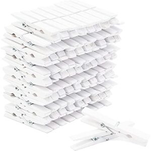 juvale 100 pack bulk large white clothespins for hanging laundry, photos, diy crafts (4 in)