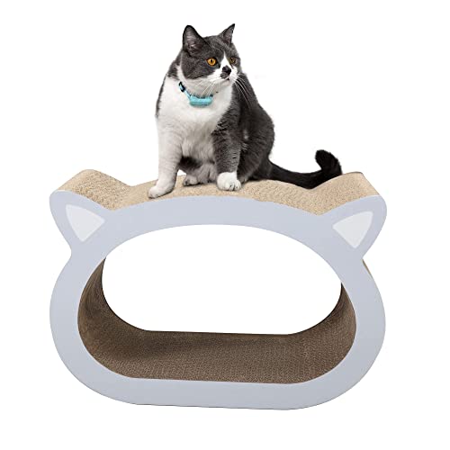 Cat Scratching Post Cardboard for Jumbo Adult Cat, Cat Scratcher Lounge, Scratch Pad with Catnip, Cat Bed Couch for House