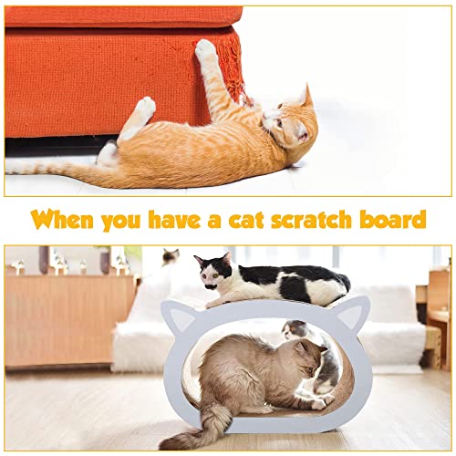 Cat Scratching Post Cardboard for Jumbo Adult Cat, Cat Scratcher Lounge, Scratch Pad with Catnip, Cat Bed Couch for House