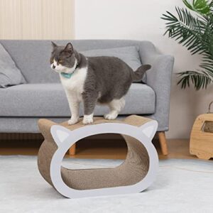 Cat Scratching Post Cardboard for Jumbo Adult Cat, Cat Scratcher Lounge, Scratch Pad with Catnip, Cat Bed Couch for House