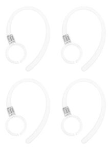 rayker replacement earhook compatible with motorola elite flip hz720 hx550 h19 h19txt h17 h19txt h525 h520 boom 89605n wireless bluetooth headset, durable plastic, 4 pcs, clear