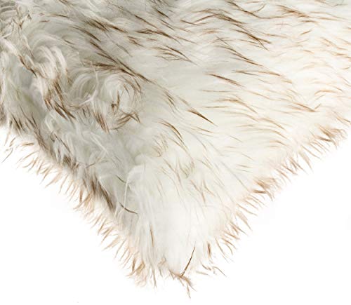 Luxe Fur Throw Pillows for Couch and Bed | Lush Double-Sided Faux Fur Pillow Set of 2 | Belton Gradient Tan Accent Pillows with Insert, 12 in x 20 in