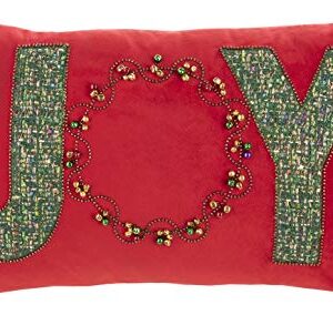 Safavieh Home Joy Green and Red Holiday 12 x 20-inch Decorative Pillow Pillow