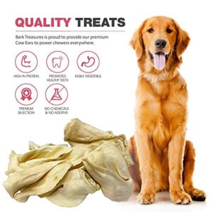 Bark Treasures - Cow Ears Dog Treats (12 Pack) - Whole Thick Cow Ear Dog Chews - Safe Rawhide Alternative - Cow Ears for Dogs