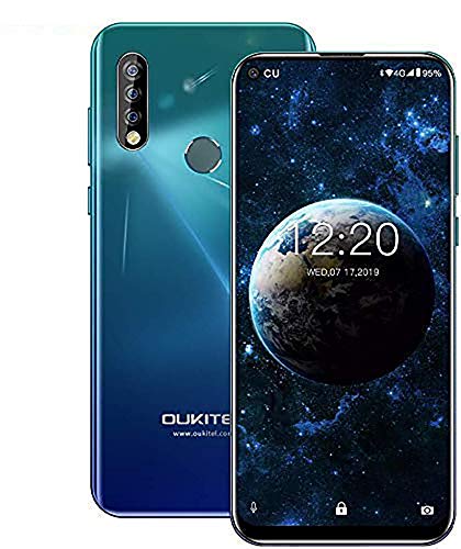 OUKITEL C17pro,Android Unlocked Phone Triple Camera Octa-Core 64GB ROM+4GB RAM 3900 mAh Unlocked Cell Phone 6.35 inch HD+ Display Android 9.0 Pie 4G Smartphone(Ice Blue)