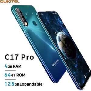 OUKITEL C17pro,Android Unlocked Phone Triple Camera Octa-Core 64GB ROM+4GB RAM 3900 mAh Unlocked Cell Phone 6.35 inch HD+ Display Android 9.0 Pie 4G Smartphone(Ice Blue)