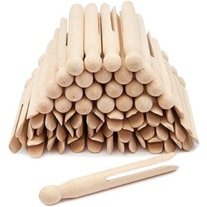 juvale wooden traditional clothespins (4.3 x 0.5 in, 50 pack)