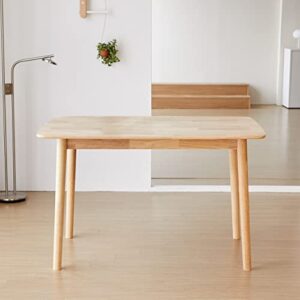 Livinia Aslan 47" Wooden Dining Table/Mid Century Modern Malaysian Oak Kitchen Table (Natural Oak) Table Only