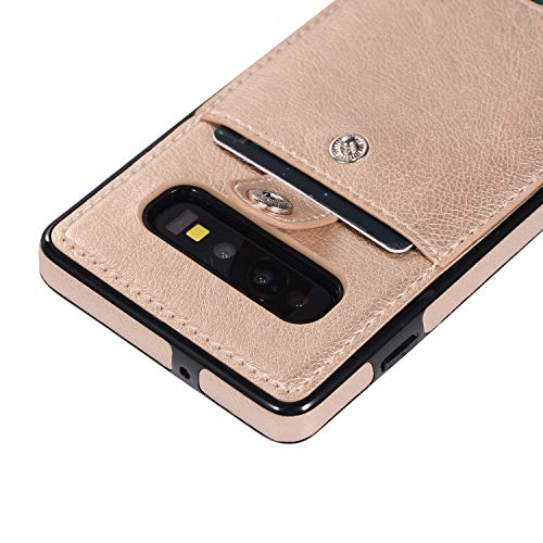 Jaorty PU Leather Wallet Case for Samsung Galaxy S10 Plus Necklace Lanyard Case Cover with Card Holder Adjustable Detachable Anti-Lost Neck Strap Case for Samsung Galaxy S10 Plus,Black