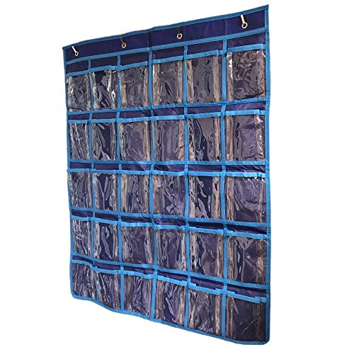 TFD Supplies - 30 Pocket Hanging Wall and Door Organizer for Jewelry, Small Electronics, and Earbuds