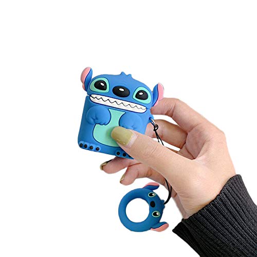 Cocomii 3D AirPods Case - 3D Cartoon - Slim - Lightweight - Matte - Keychain Ring 3D Cartoon Characters Cartoon - Luxury Aesthetic Headphone Case Cover Compatible with Apple AirPods (Stitch)