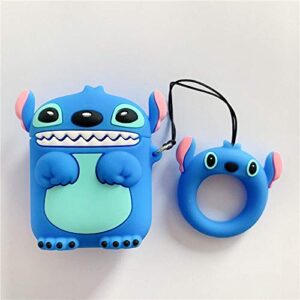 Cocomii 3D AirPods Case - 3D Cartoon - Slim - Lightweight - Matte - Keychain Ring 3D Cartoon Characters Cartoon - Luxury Aesthetic Headphone Case Cover Compatible with Apple AirPods (Stitch)