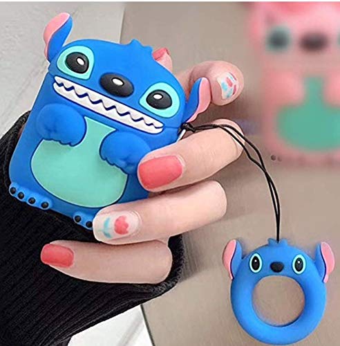 Cocomii 3D AirPods Case - 3D Cartoon - Slim - Lightweight - Matte - Keychain Ring 3D Cartoon Characters Cartoon - Luxury Aesthetic Headphone Case Cover Compatible with Apple AirPods (Stitch)