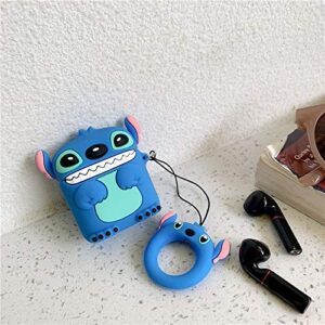 Cocomii 3D AirPods Case - 3D Cartoon - Slim - Lightweight - Matte - Keychain Ring 3D Cartoon Characters Cartoon - Luxury Aesthetic Headphone Case Cover Compatible with Apple AirPods (Stitch)