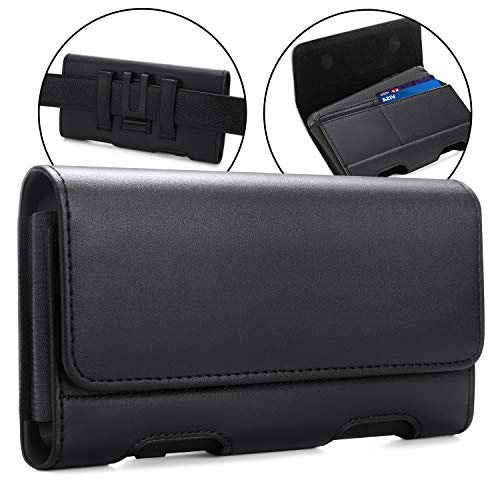 BECPLT Galaxy S23 Ultra S22 Ultra 5G Note 20 Ultra 5G Note 10+ Plus 5G Holster Black Leather Carrying Cell Phone Holder Belt Clip Holster Case Pouch for Galaxy A14 5G S21 Ultra 5G Note 20 9 8 A71 5G