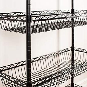 Omega 14" Deep x 24" Wide x 63" High 6 Tier Stationary Black Basket Unit