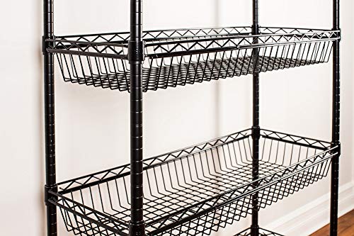 Omega 14" Deep x 24" Wide x 63" High 6 Tier Stationary Black Basket Unit