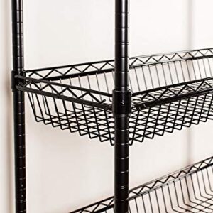 Omega 14" Deep x 24" Wide x 63" High 6 Tier Stationary Black Basket Unit