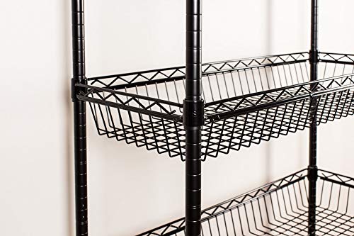 Omega 14" Deep x 24" Wide x 63" High 6 Tier Stationary Black Basket Unit