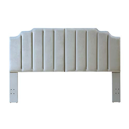 24KF Velvet Upholstered Tufted King headboard with Vertical Channel Design King/California King headboard-Gray