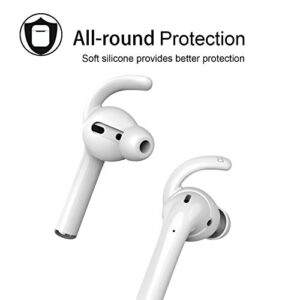 Anti-Slip Earhooks Soft Silicone Skin Compatible with Apple Airpods 2 & 1 Lightweight Sound Quality Enhancement for Headphones Outdoor Activities in-Ear EarHook 2 Pairs White