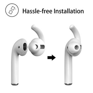 Anti-Slip Earhooks Soft Silicone Skin Compatible with Apple Airpods 2 & 1 Lightweight Sound Quality Enhancement for Headphones Outdoor Activities in-Ear EarHook 2 Pairs White