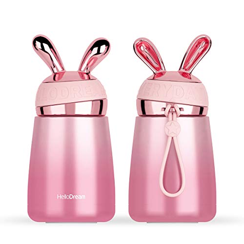 AINAAN Double Stainless Steel Vacuum Girl Thermos Coffee Cup Durable Leakproof BPA Free Travel Office School （Pink