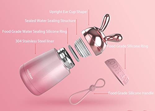 AINAAN Double Stainless Steel Vacuum Girl Thermos Coffee Cup Durable Leakproof BPA Free Travel Office School （Pink