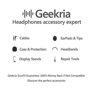 Geekria Protein Leather Headband Pad Compatible with AKG K450 K451 Q460 Headphone Replacement Headband/Headband Cushion/Replacement Pad Repair Parts (Black)