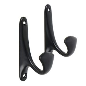 Alise 10 Pcs Single Robe Coat Hook Towel Hooks Heavy Duty Wall Mount Clothes Hooks for Bathroom Kitchen Closet Cloakroom Toilet Garage Balcony,Black Finish