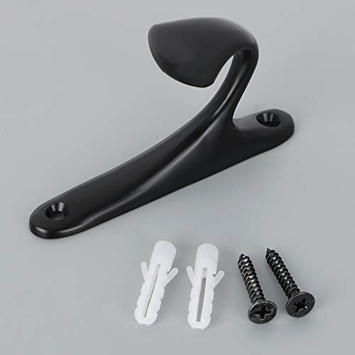 Alise 10 Pcs Single Robe Coat Hook Towel Hooks Heavy Duty Wall Mount Clothes Hooks for Bathroom Kitchen Closet Cloakroom Toilet Garage Balcony,Black Finish