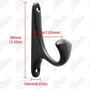 Alise 10 Pcs Single Robe Coat Hook Towel Hooks Heavy Duty Wall Mount Clothes Hooks for Bathroom Kitchen Closet Cloakroom Toilet Garage Balcony,Black Finish